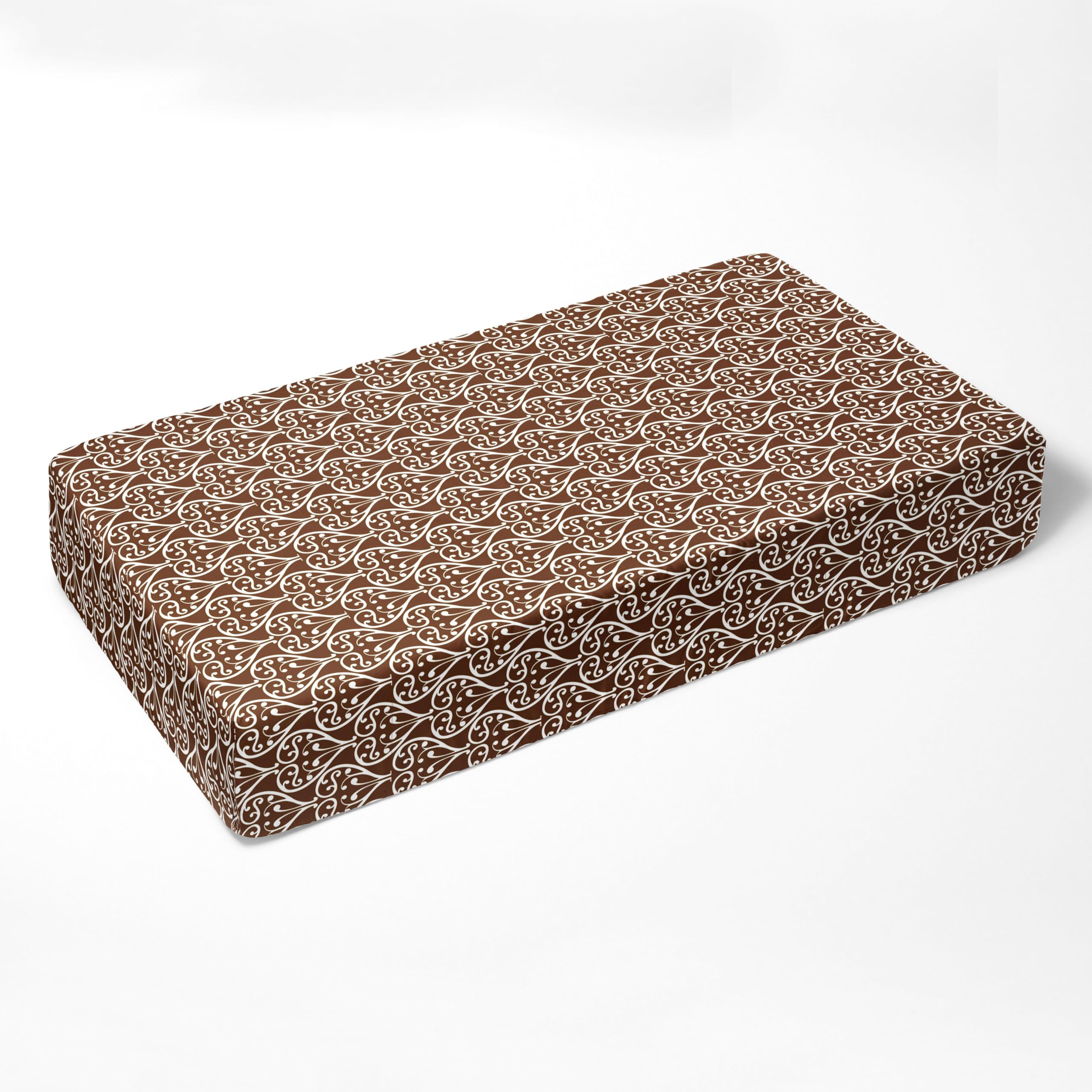 Bacati - Damask Brown/White Crib Fitted Sheet