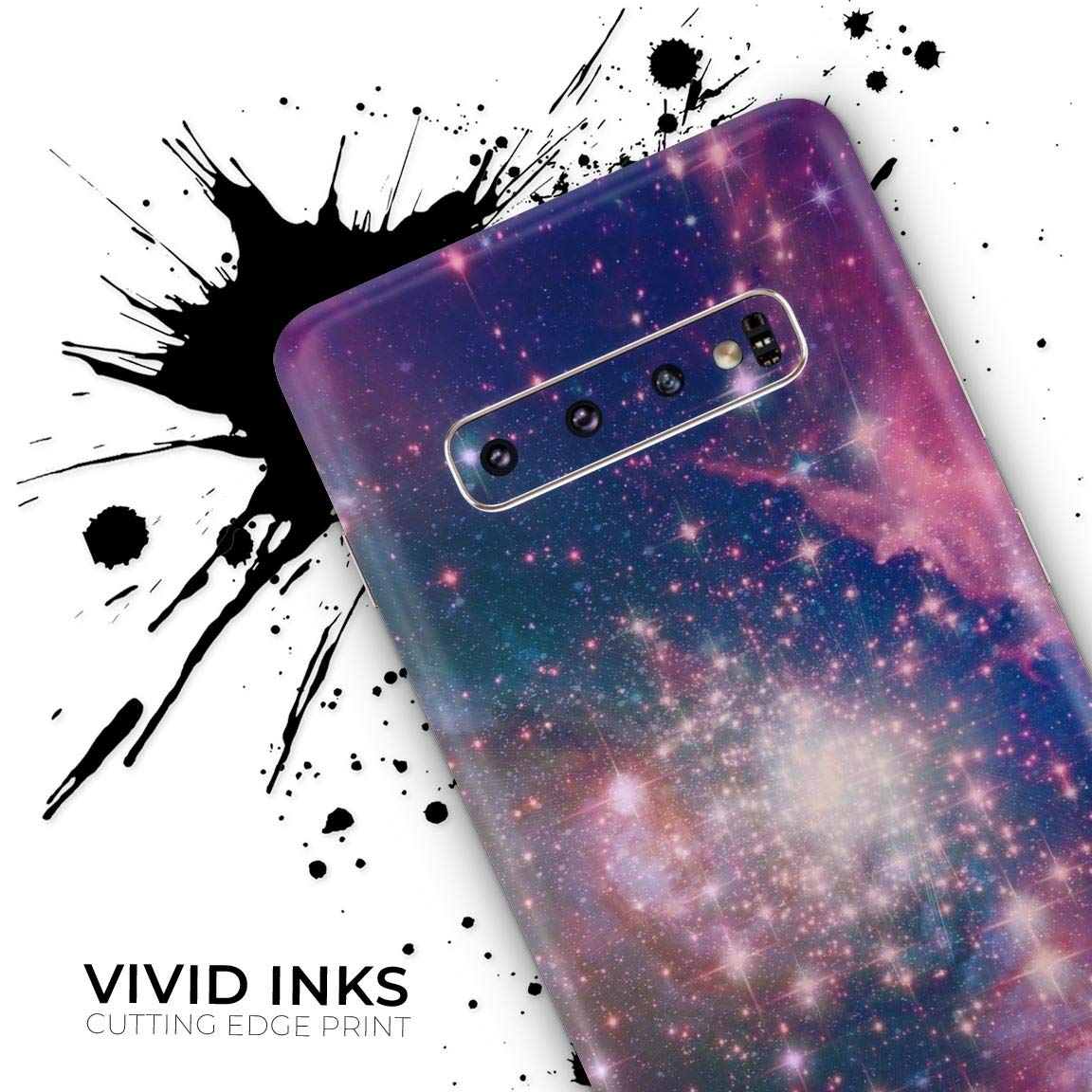 DesignSkinz Vibrant Sparkly Pink Space Protective Vinyl Decal Wrap Skin Cover Compatible with The Samsung Galaxy S20 (Screen Trim & Back Glass Skin)