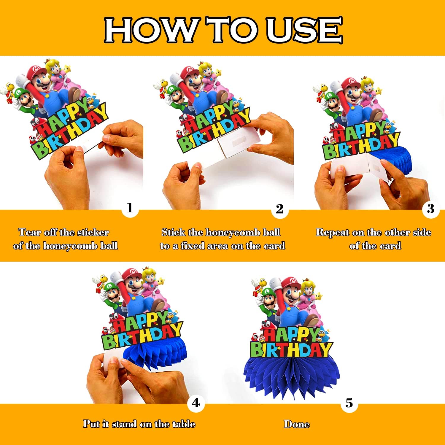 8 Pcs Super Brother Centerpieces for Birthday, Video Game Theme Centerpieces, Bros Decorations for Party, 3D Double Side Party Decorations, Party Supplies Table Decorations