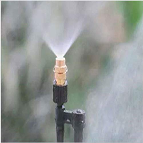 Drip Irrigation Sprinkler, 1/4" Drip Irrigation Dripper Adjustable 360 Degree Drip Irrigation Watering System Used for 4mm/7mm PVC Pipe (0.15"/0.27") Lawn Garden (Copper Nozzle (20pcs))