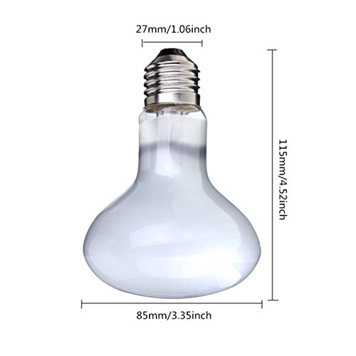 CTKcom 2-Pack 110V 75W Pet Heating Lamp,Basking Heat Spot Lamp, Reptile Heat Bulb for Turtle Aquarium Aquatic Reptile Lizard Heat Lighting E26/E27,White,2 Pcs