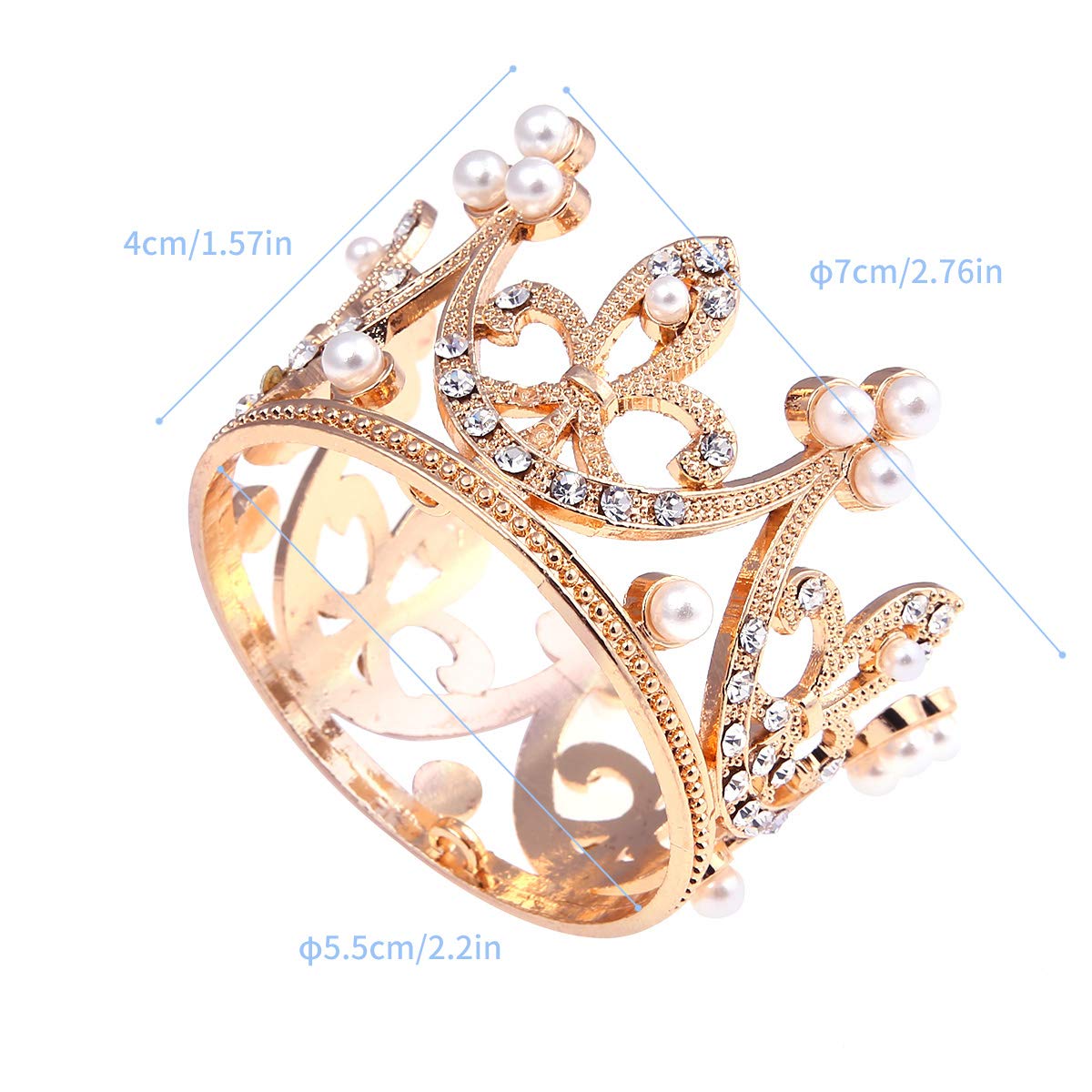 2 Pack Girl Tiaras Silver Rhinestone Crystal Crown Pearl Prom Party Bridal Wedding Headband (Multi-colored)