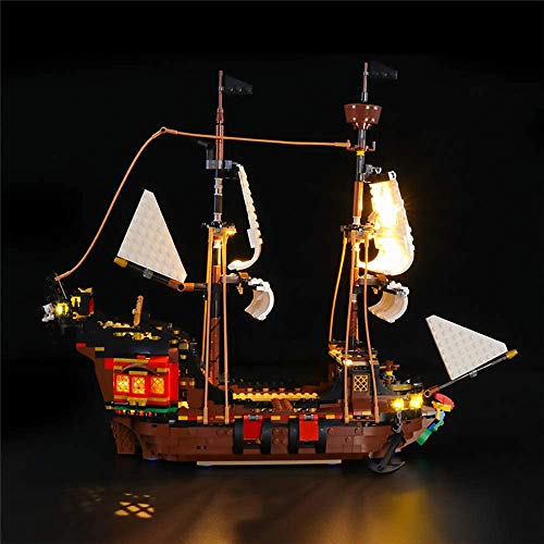 T-Club Led Light Kit for Lego 31109 Creator 3 in 1 Pirate Ship Inn & Skull Island Model Building Blocks(Not Include Lego Model)
