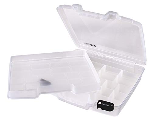 ArtBin 6962AB Quick View Deep Base Carrying Case with Removable Dividers and Tray, Portable Art & Craft Storage Box, 15", Clear