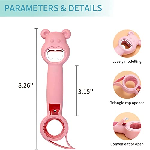 4 in 1 Multi Function Can Opener Bottle, Multi Kitchen Tool for Jelly Jars, Wine, Beer and other, Bottle Opener to Protect the Nail Use for Children, Elderly and Arthritis Sufferers