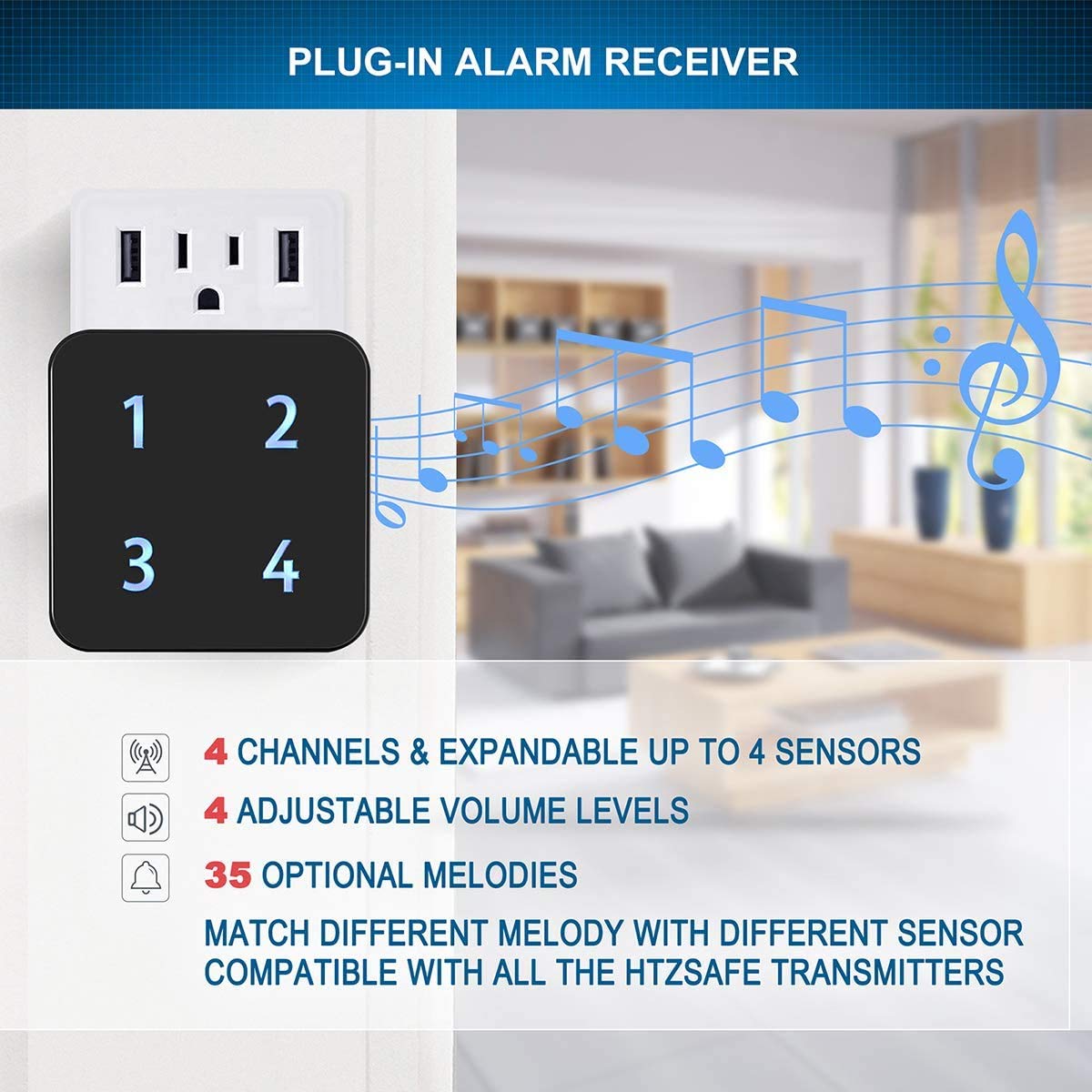 Driveway Alarm System- Solar Driveway Alarms- 3 Adjustable Sensitivities-Fully Weatherproof Outdoor Motion Sensor&Detector DIY Security Alert System-1 Receiver and 3 Sensors KIT