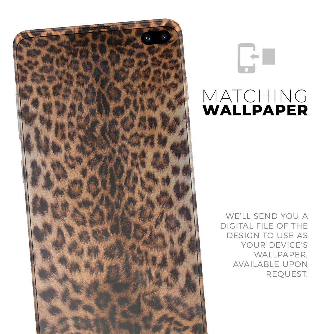 DesignSkinz Mirrored Leopard Hide Protective Vinyl Decal Wrap Skin Cover Compatible with The Samsung Galaxy S20 (Screen Trim & Back Glass Skin)