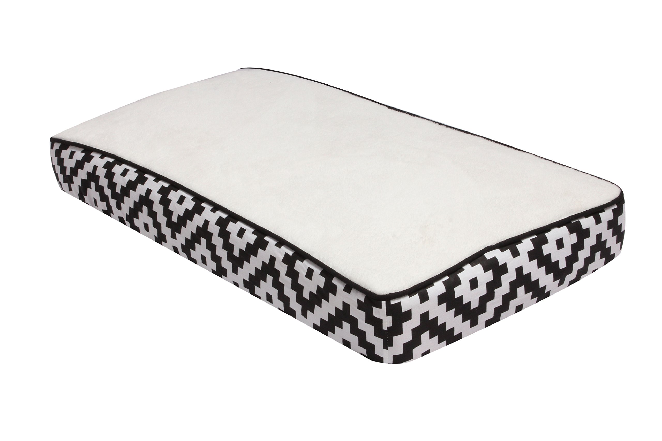 Bacati Love Diamond Plush Diaper Changing Pad, Black/White