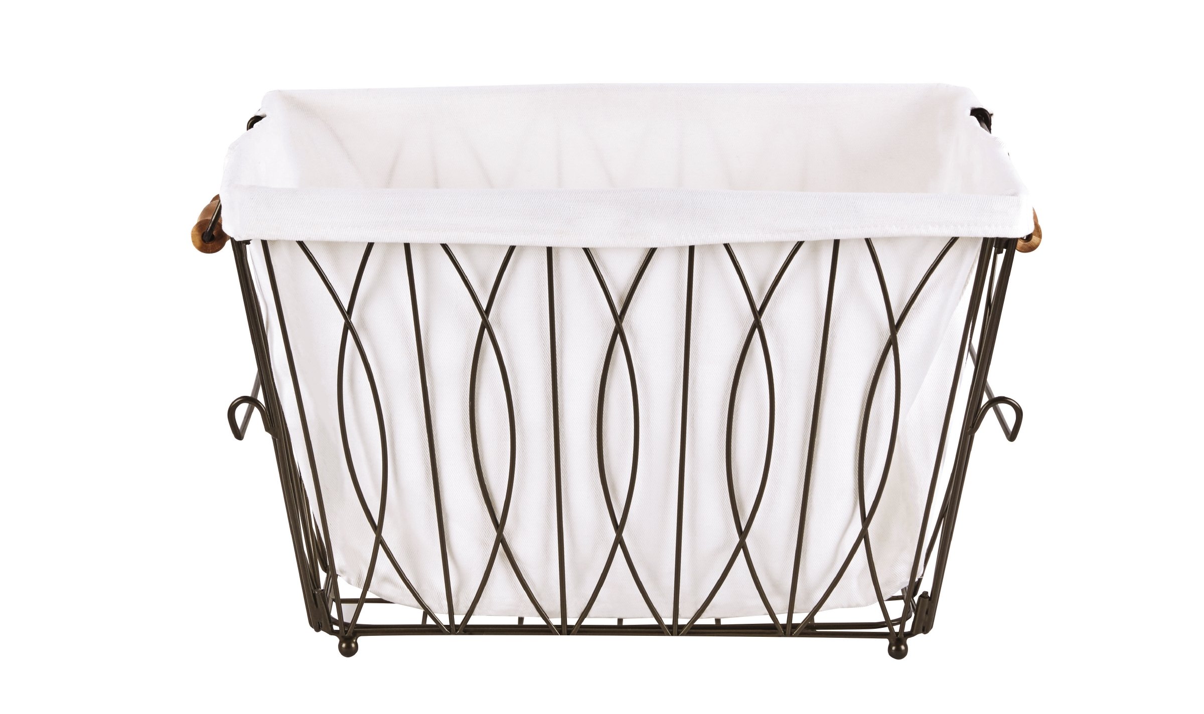 Artesa Verona Collapsible Metal Laundry Cart with Removable Basket & Canvas Bag, 20.5" L x 16.2" W x 13" H, Antique Black