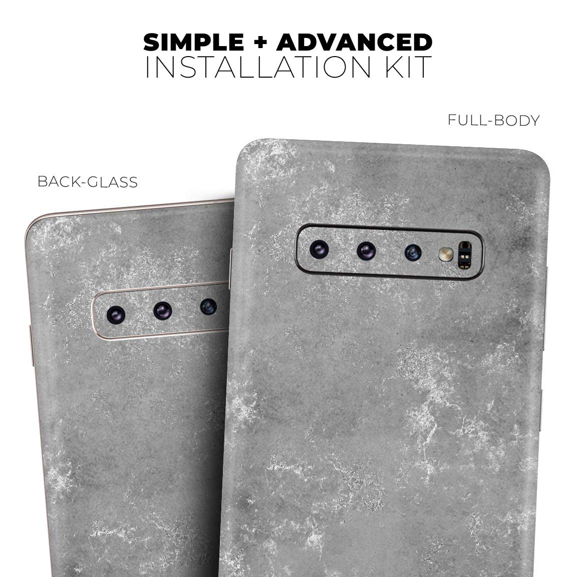 DesignSkinz Distressed Silver Texture v13 Protective Vinyl Decal Wrap Skin Cover Compatible with The Samsung Galaxy S20 (Screen Trim & Back Glass Skin)
