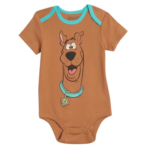 Scooby-Doo Baby Boys 3 Pack Short Sleeve Bodysuit Gray/Blue/Brown 6-9 Months