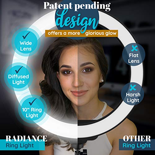 GearLight Ring Light - 10" Selfie Tripod Stand with LED Lights, Dual Phone Holders, Adjustable Height and Lighting for Recording, Makeup & Photography - Cute Room Decor Stuff & Gifts For Teen Girls