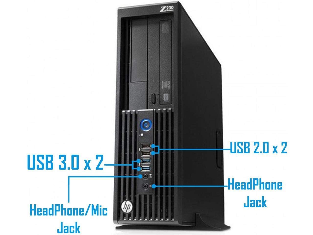 HP Desktop Computer with Windows 10, Workstation Compaq Small Form Factor Elite PC, Quad Core i5-4570 3.20 GHz, 8GB DDR3 RAM, 120GB SSD, DualBand WiFi, DVD-RW, USB 3.0, DisplayPort (Renewed)