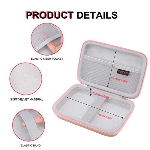 Canboc USB Hub Organizer Case USB C Hub Adapter USB Splitter USB Extender Holder for Anker Hiearcool UGREEN LENTION Multi USB Port Drives, Mesh Pocket fit Flash Drive Macbook Air Pro Charger,Rose Gold