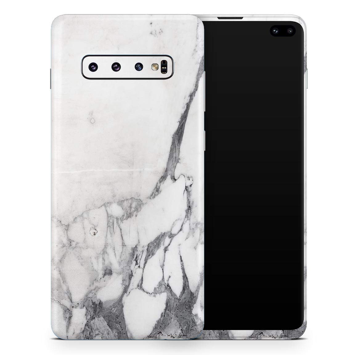 DesignSkinz White & Grey Marble Surface V3 Protective Vinyl Decal Wrap Skin Cover Compatible with The Samsung Galaxy S20 (Screen Trim & Back Glass Skin)