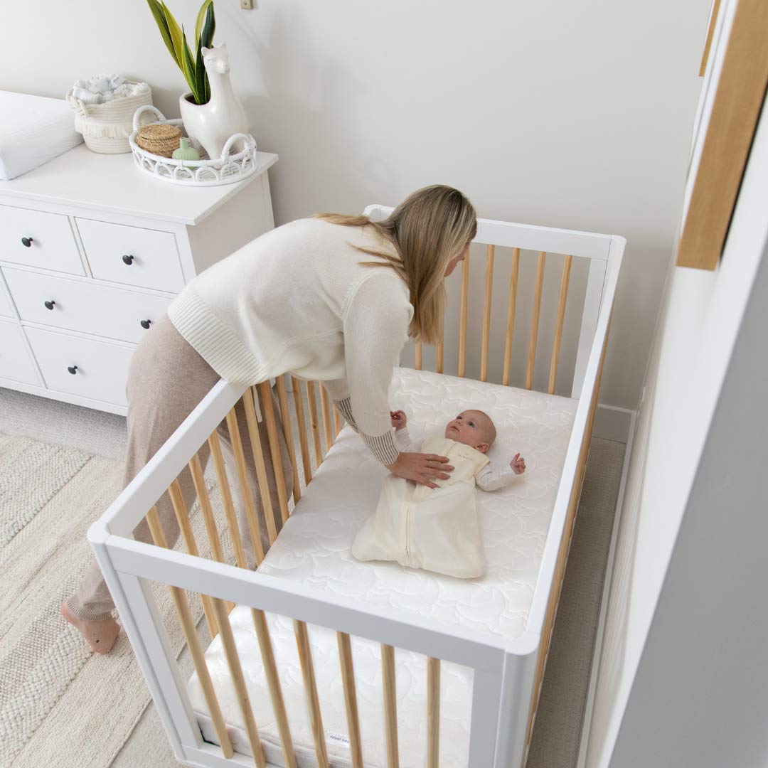 HALO DreamWeave Breathable Mesh Baby Crib Mattress and Aden + Anais Essentials Classic Crib Sheet, White