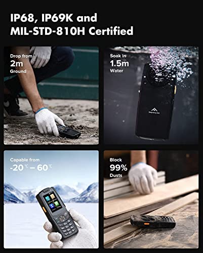 AGM M7 4G Rugged Phone, Large Button Cell Phones for Seniors, Waterproof/Drop-Proof, 2500mAh Battery, Powerful Speaker, 2.4'' Touchscreen, Dual SIM Cards, Facebook/Whatsapp/TikTok, 1GB+8GB