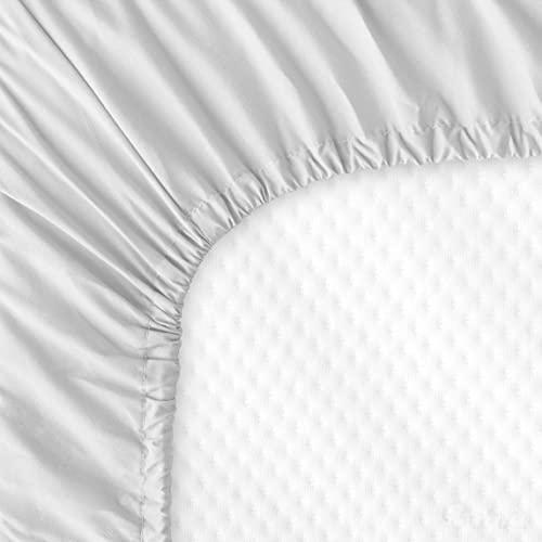Bare Home 2-Pack Fitted Crib Sheets - Premium 1800 Ultra-Soft Microfiber - Breathable - Baby Sheet - for Boys & Girls - Fits Standard Crib and Toddler Mattresses (Crib, Sky Blue/Cloud Grey)