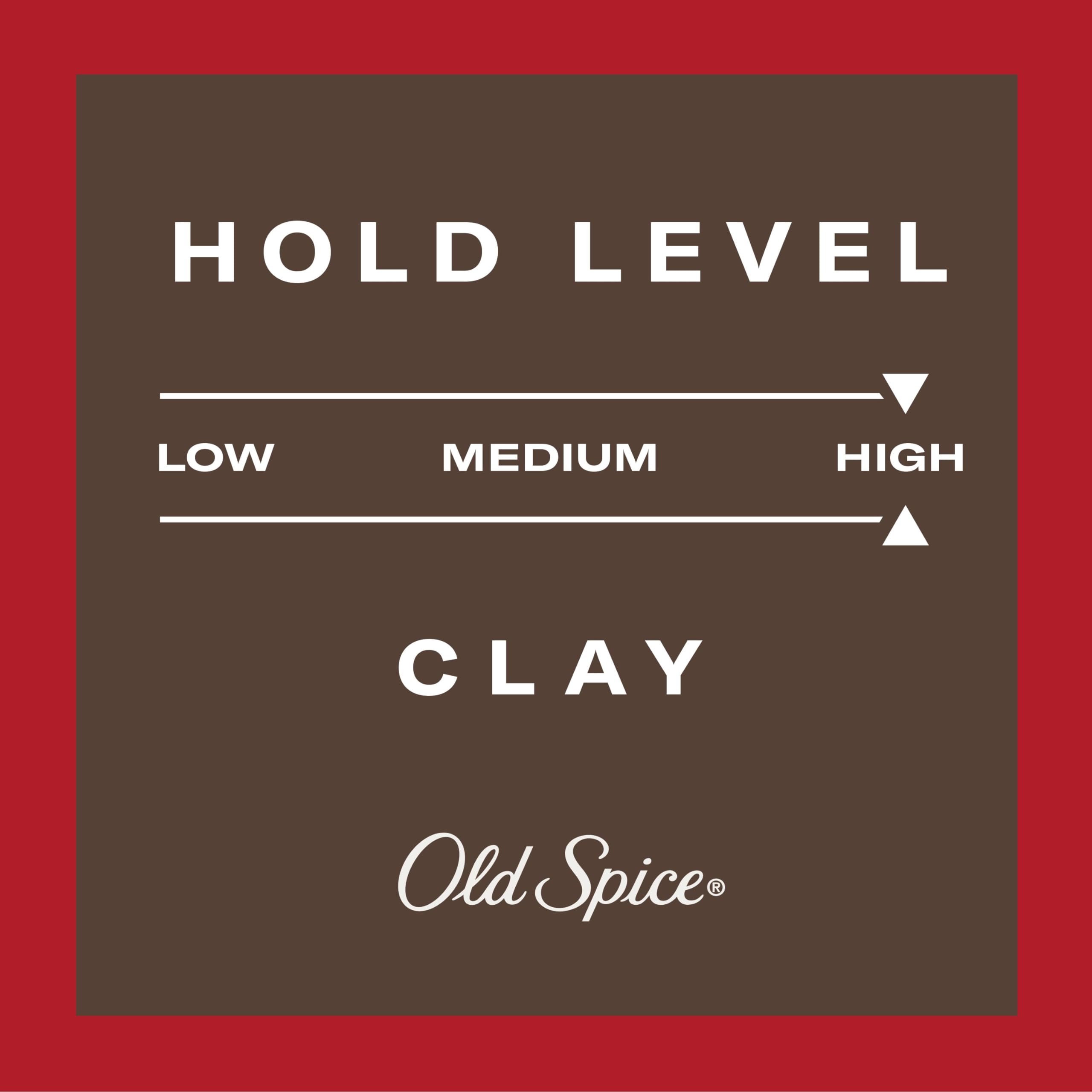 Old Spice High Hold Hair Styling Clay for Men, Highest Hold with Very Low Shine, 2.22 oz
