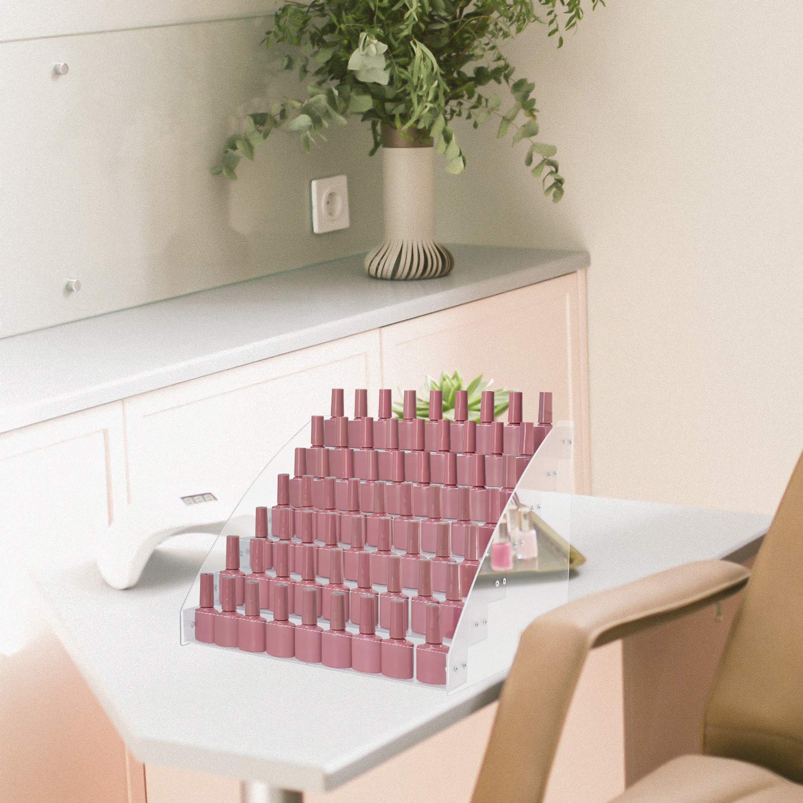DSVENROLY Nail Polish Organizer, 84 Bottles of 7 Layers Professional Acrylic Nail Polish Display Rack, Eyeglass Storage Essential Oils Holder for Ink, Cosmetic Dropper Bottle (7 Tiers)