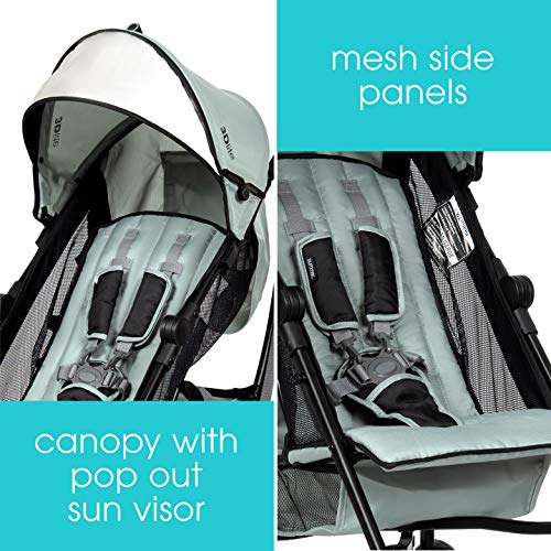 Summer Infant 3Dlite Convenience Stroller, Eucalyptus–Lightweight Stroller with Aluminum Frame, Large Seat Area, Mesh Siding, 4 Position Recline, Extra Large Storage Basket-Infant Stroller for Travel