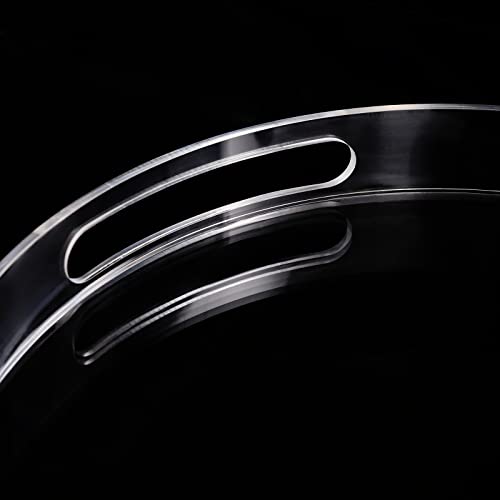 Acrylic Tray, Clear Serving Tray with Handles Decorative Tray Organizer for Coffee Table Bathroom Kitchen Office, 15.75 x 15.75 x 1.97inch