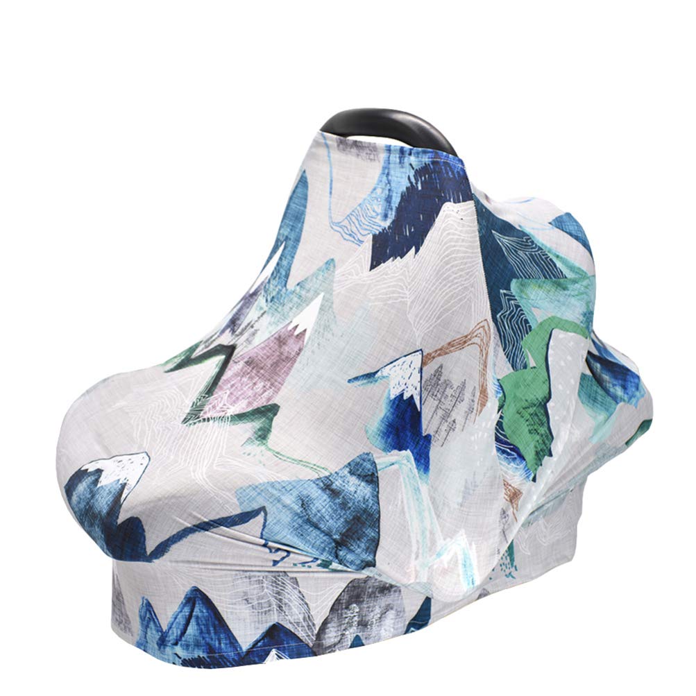 Canopy Cover Breathable Mountain Background Baby Stroller Carseat Cover Shopping Cart Scarf for Baby Breastfeeding