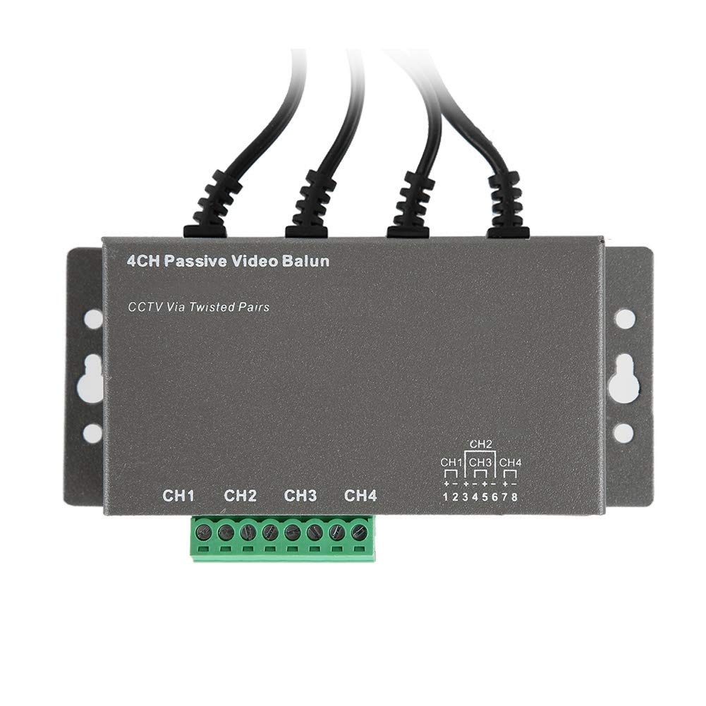 Simlug 4CH Passive Video Balun, Passive Video Balun Transceiver, NTSC,PAL,and SECAM Video Formats 60dB Crosstalk and Noise Immunity, for HD CCTV Office
