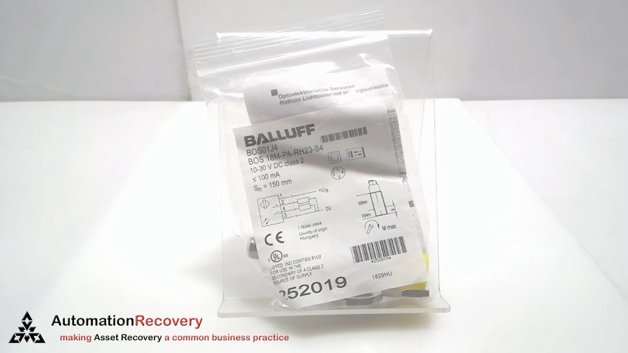 Balluff Bos 18M-Pa-Rh23-S4, Diffuse Sensor, Bos01j4 Bos 18M-Pa-Rh23-S4