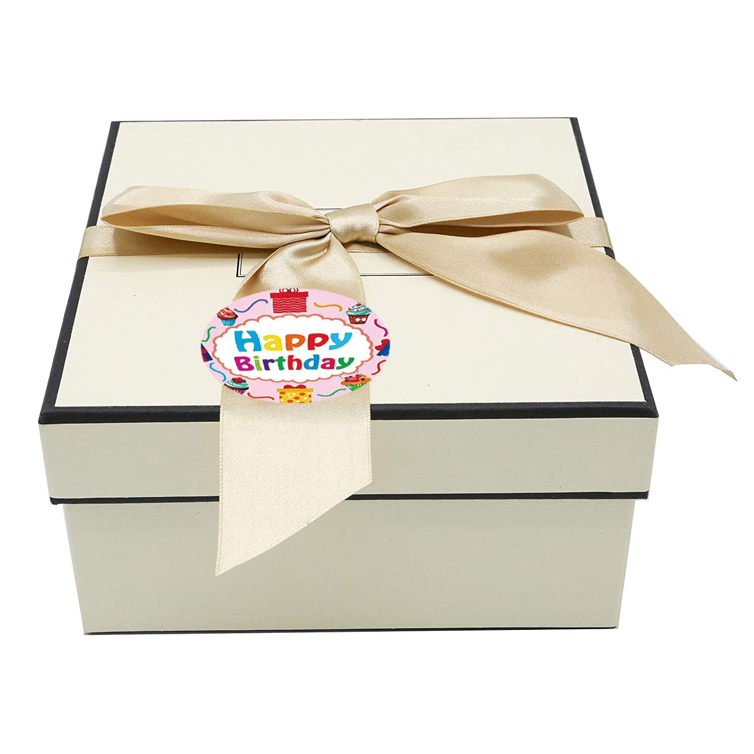 Happy Birthday Stickers 1'' Circle Labels Letters 500 Per Pack New Roll Handicraft Decoration Happy Birthday Sealing Sticker Envelope Wedding Celebration 8 Different Designs Decoration