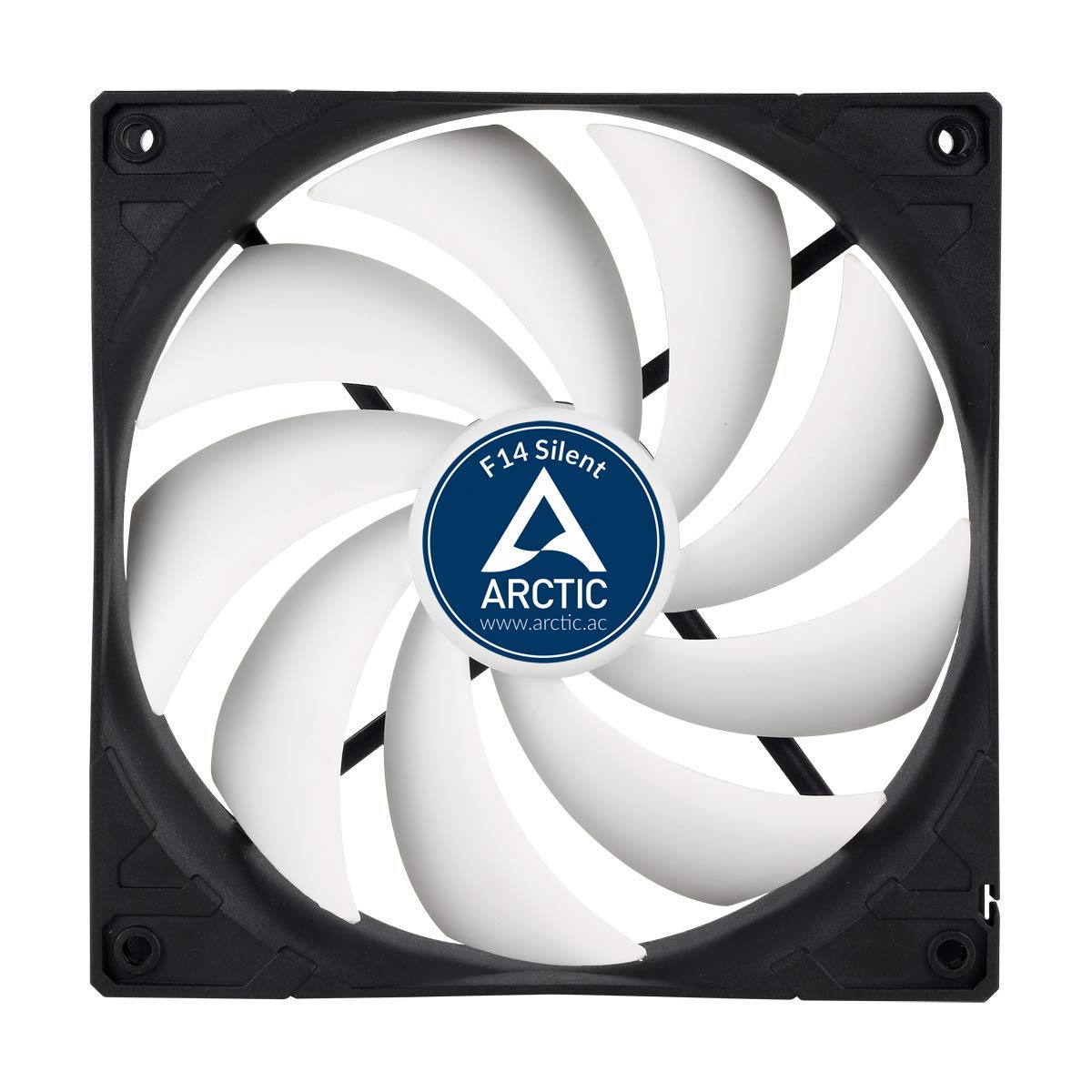 ARCTIC F14 Silent - PC Fan, 140mm Case Fan, Ultra-Quiet, Extra Quiet Motor, Computer, Almost inaudible, Fan Speed: 800 RPM - Black, White