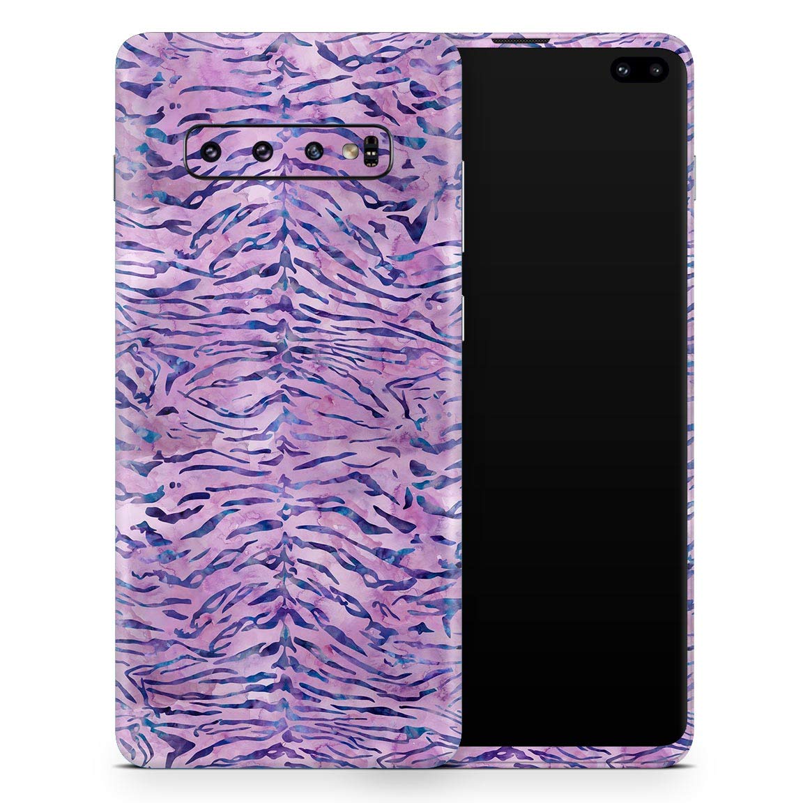 DesignSkinz Purple Watercolor Tiger Pattern Protective Vinyl Decal Wrap Skin Cover Compatible with The Samsung Galaxy S20 (Screen Trim & Back Glass Skin)