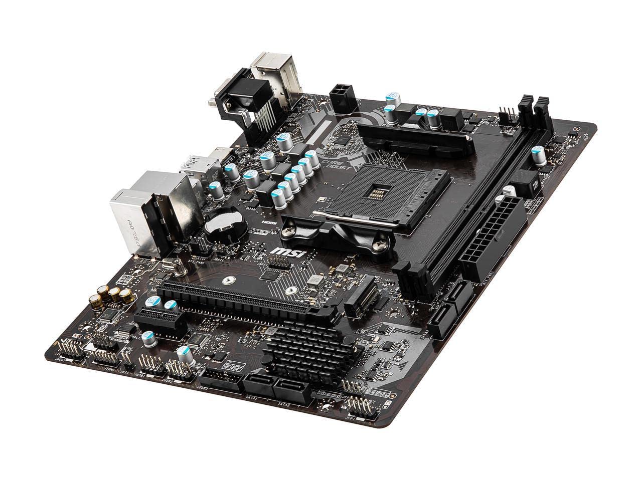 MSI A320M PRO-VH ProSeries Motherboard (AMD AM4, DDR4, PCIe 3.0, SATA 6Gb/s, USB 3.2 Gen 2, M.2 Slot, DVI/HDMI, Micro-ATX)