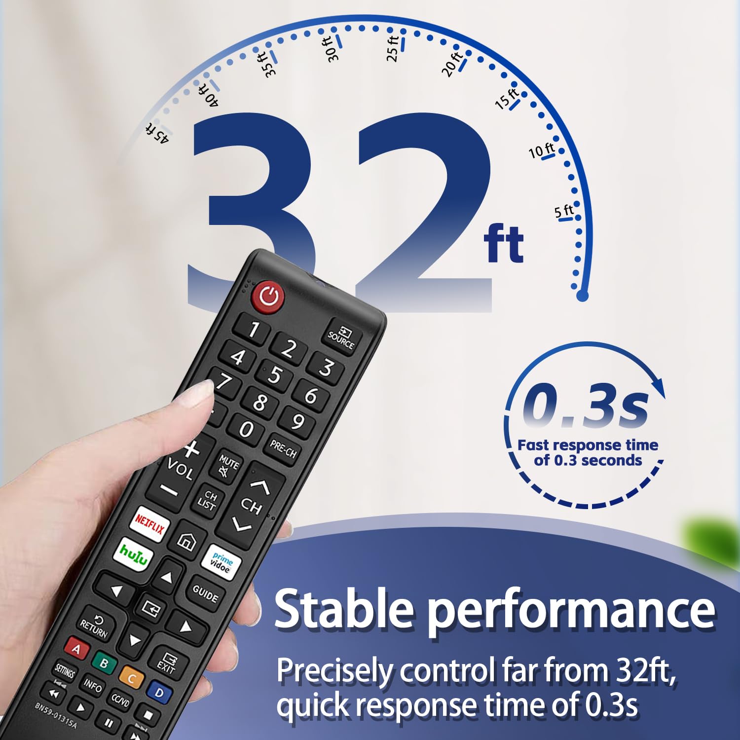 2 Pack New Universal Remote for Samsung TV, Remote Control for Samsung Smart TV, LED, LCD, HDTV, 3D TV,Remote Control for All Samsung TV