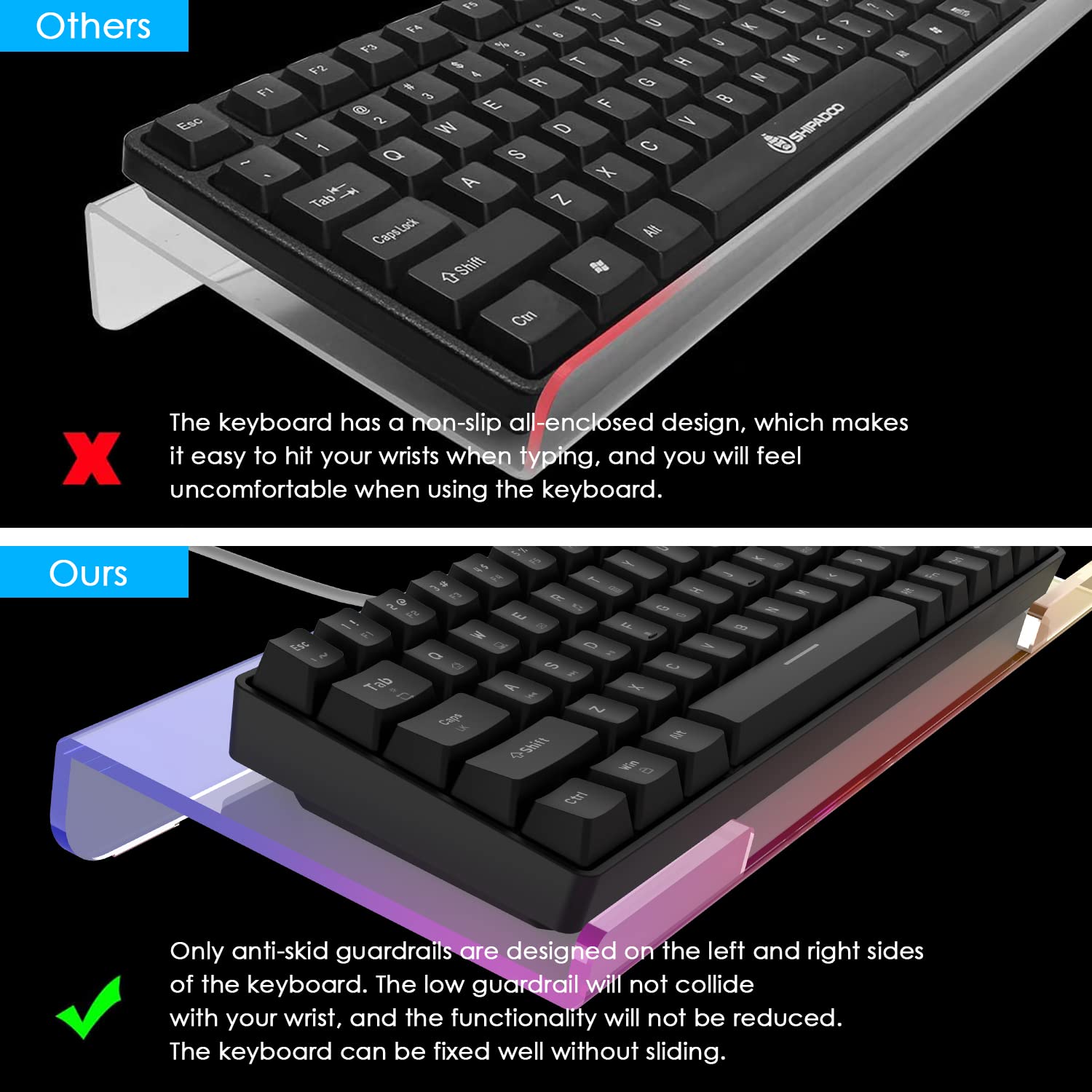 60 Percent Mechanical Gaming Keyboard Blue Switch Wired RGB 18 Backlit,Lightweight Gaming Mouse 6400 DPI,Mousepad,Wirst Rest,RGB Stand for Gamers,Typists-Blue