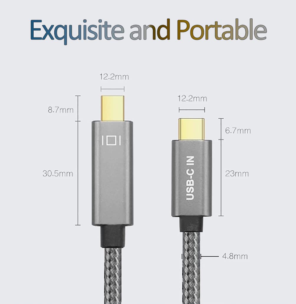 Onep USB C to Mini DisplayPort, Onepeace Thunderbolt 3 Cable to USB C 6.6FT, Compatible for MacBook ProAir 2020-2016, Surface Book2, Galaxy S2191020 (NOT Thunderbolt 2)
