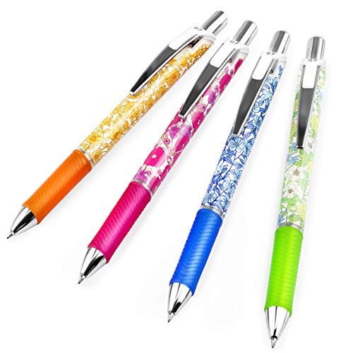 Energel XM BL77 Bouquet - Retractable Liquid Gel Ink Pen - 0.7mm - Black Ink - 1 of Each - Pack of 4