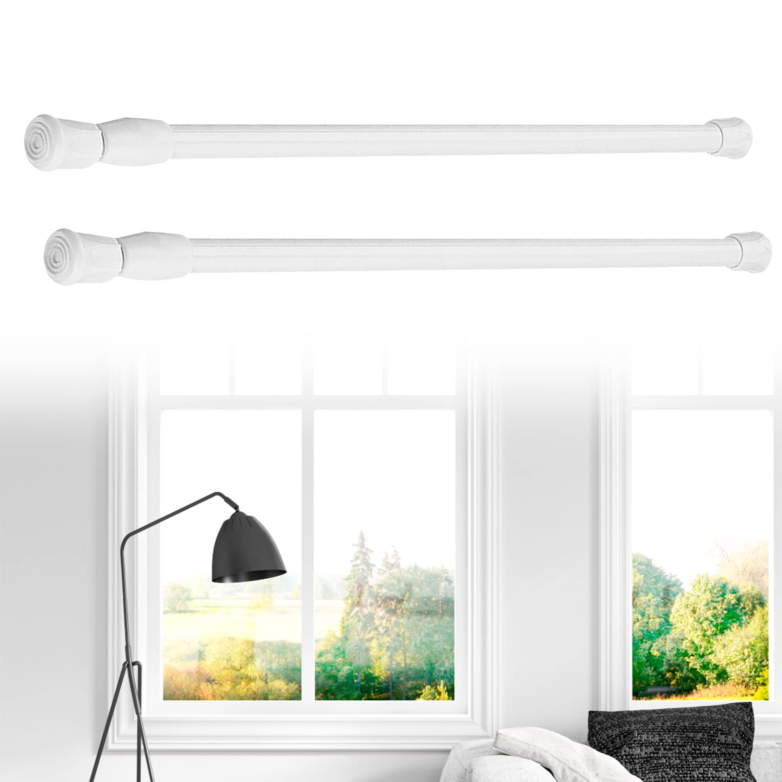 2 Pcs Door Window Security Bars: Adjustable Sliding Door Security Bar, Window Lock Bar Sliding Glass Door Lock, Window Security Bars for Children Home Cupboard Wardrobe Extends from 15.8-27.6 Inches