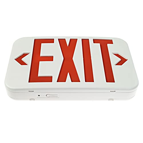 Ciata Red Led Emergency Exit Lights with Battery Backup - Emergency Fire Exit Sign, Light up Exit Sign, Lighted Exit Sign, Exit Signs for Business, Neon Exit Sign, Exit Sign Battery Powered - 12 Pack