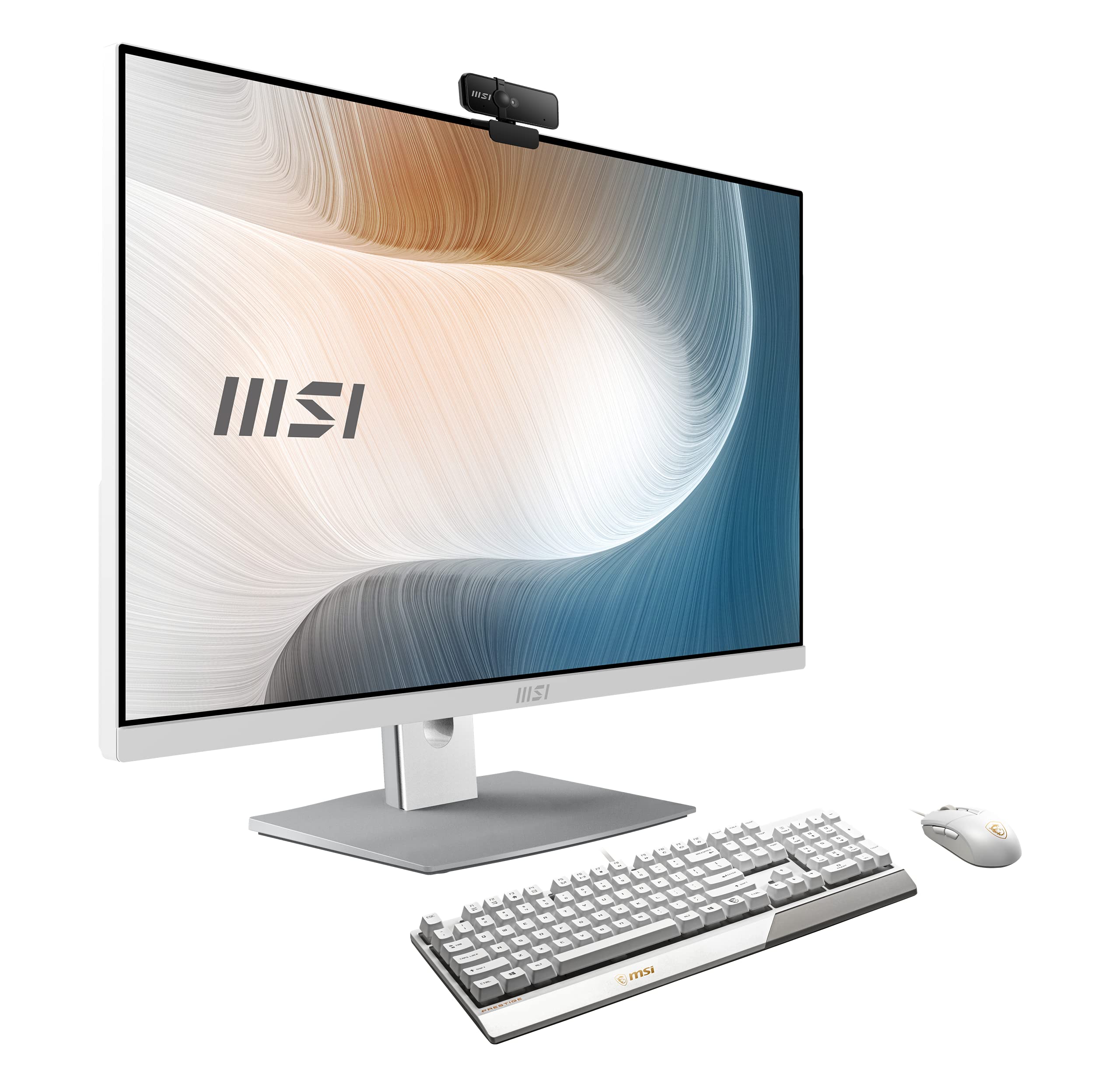 MSI Modern AM271P AIO Desktop, 27" FHD IPS-Grade LED, Intel Core i7-1165G7, 16GB Memory, 512GB SSD, WiFi 6, BT 5.1, White, Windows 10 Home (11M-055US)