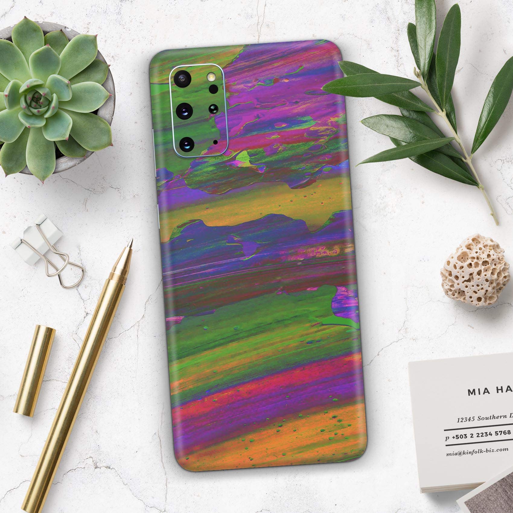 DesignSkinz Liquid Abstract Paint Remix V57 Protective Vinyl Decal Wrap Skin Cover Compatible with The Samsung Galaxy S20 (Screen Trim & Back Glass Skin)