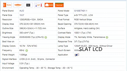 AUO 19 Inch LCD Panel G190ETN01.1