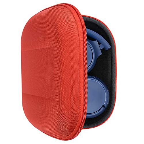 Geekria Shield Headphones Case Compatible with JBL E45BT, Tune 510BT, Tune 660 BTNC, Live 400BT, Tune 560BT Case, Replacement Hard Shell Travel Carrying Bag with Cable Storage (Red)