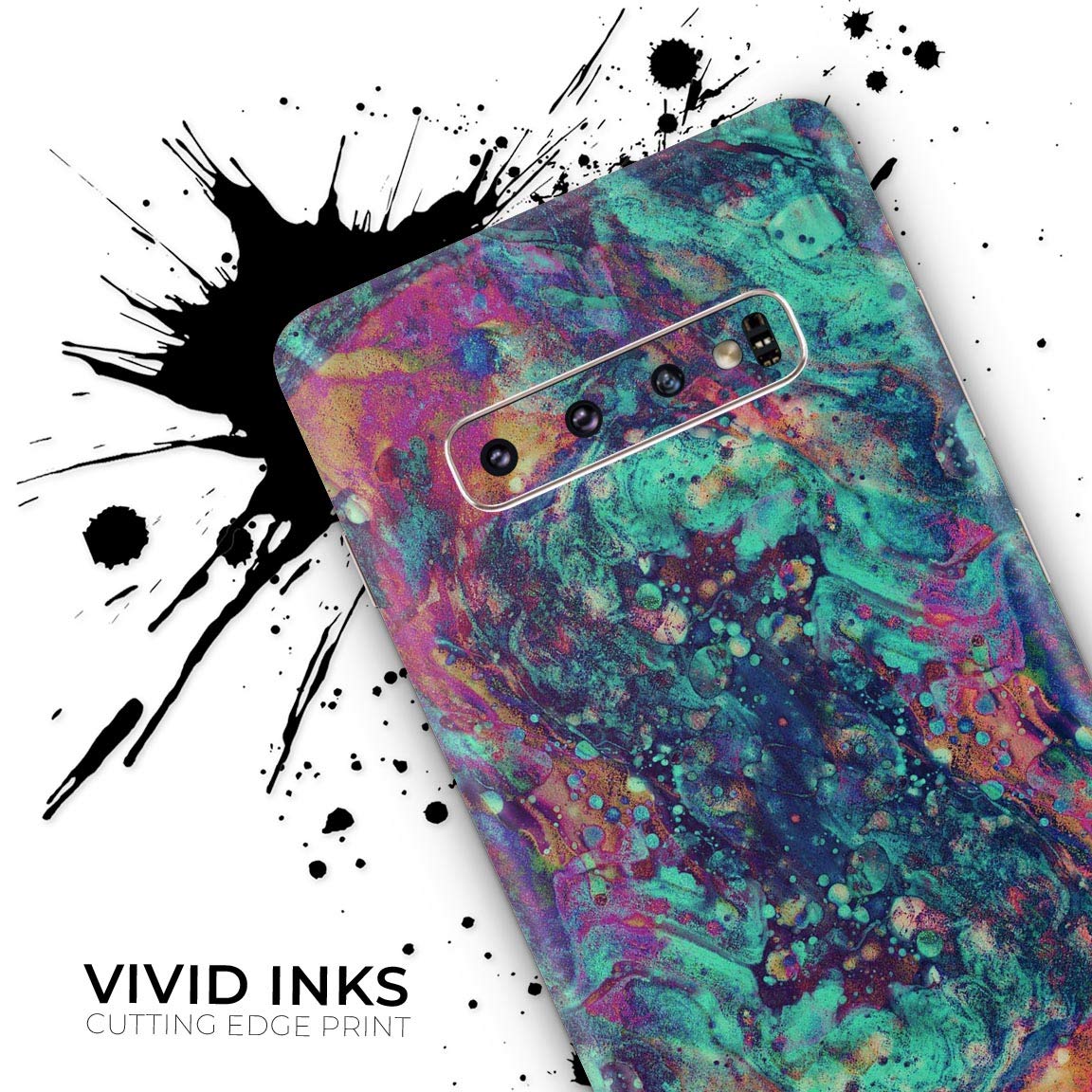 DesignSkinz Liquid Abstract Paint Remix V91 Protective Vinyl Decal Wrap Skin Cover Compatible with The Samsung Galaxy S20 (Screen Trim & Back Glass Skin)