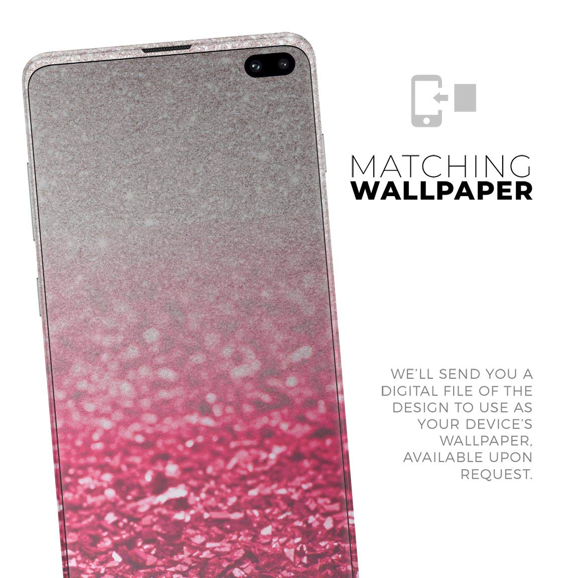 DesignSkinz Red & Silver Glimmer Fade Protective Vinyl Decal Wrap Skin Cover Compatible with The Samsung Galaxy S20 (Screen Trim & Back Glass Skin)