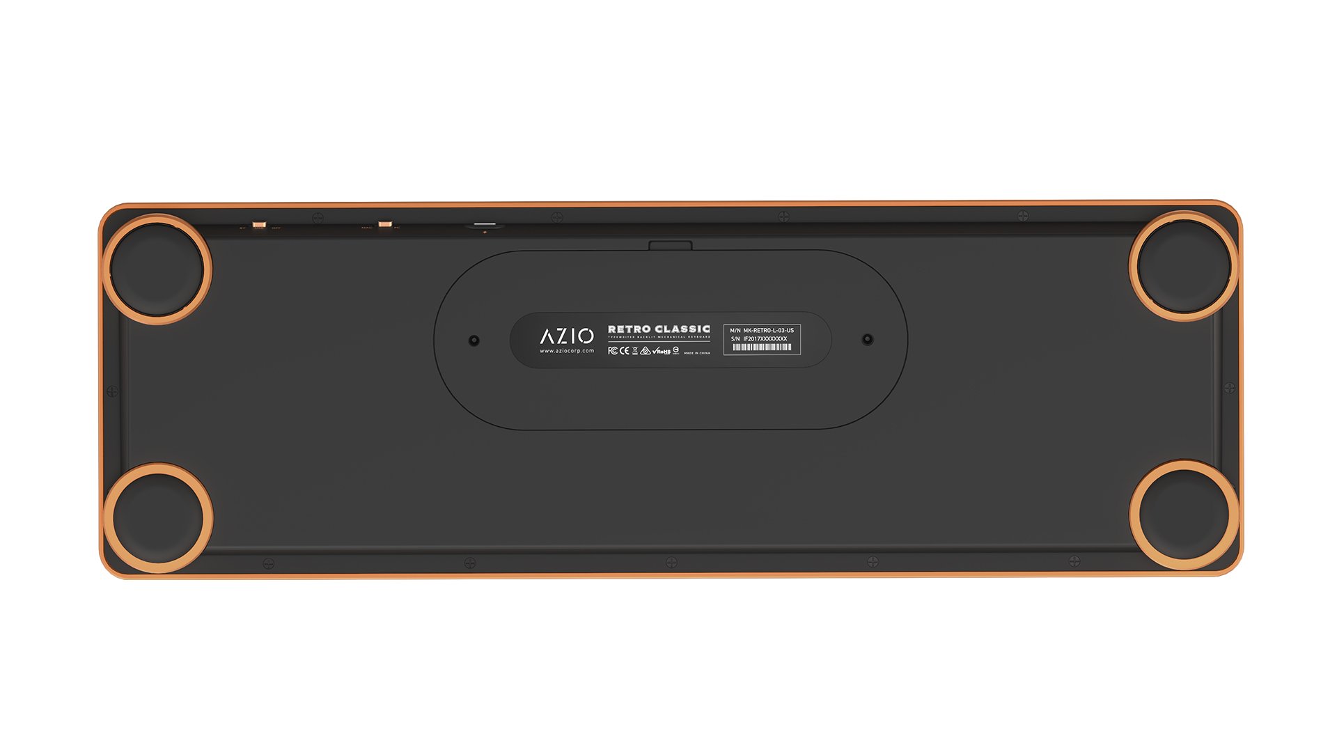Azio Retro Classic Bluetooth 5.0 (Artisan) - Wireless/USB Wired Vintage Backlit Leather Mechanical Keyboard for PC/Mac (MK-RETRO-L-03B-US)