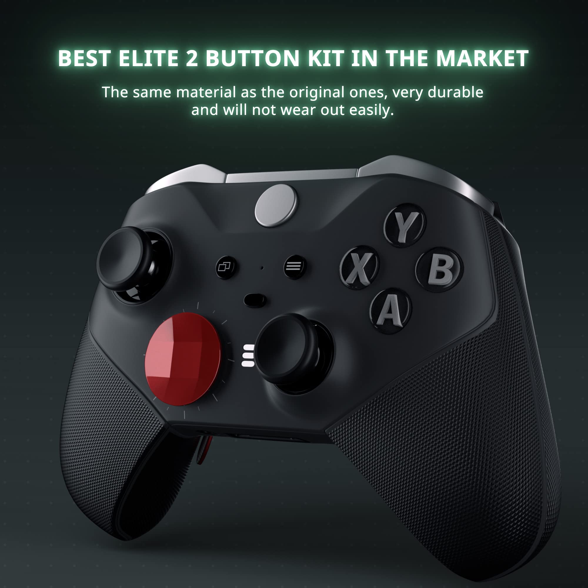 Avericht Replacement Metal Thumbsticks for Xbox Elite Series 2 Controller, Elite Series 2 Controller Accessories, 4 Paddles, 2 Dpads, 6 Metal Joysticks for Xbox Elite Series 2 Replacement Parts(Red)