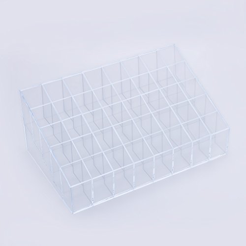 Benbilry Lipstick Holder, 40 Space Acrylic Lipstick Holder Organizer Case Display Rack,40 Slots (in a 8 x 5 Arrangement) Stand Cosmetic Makeup Organizer Lipstick, Brushes, Bottles More
