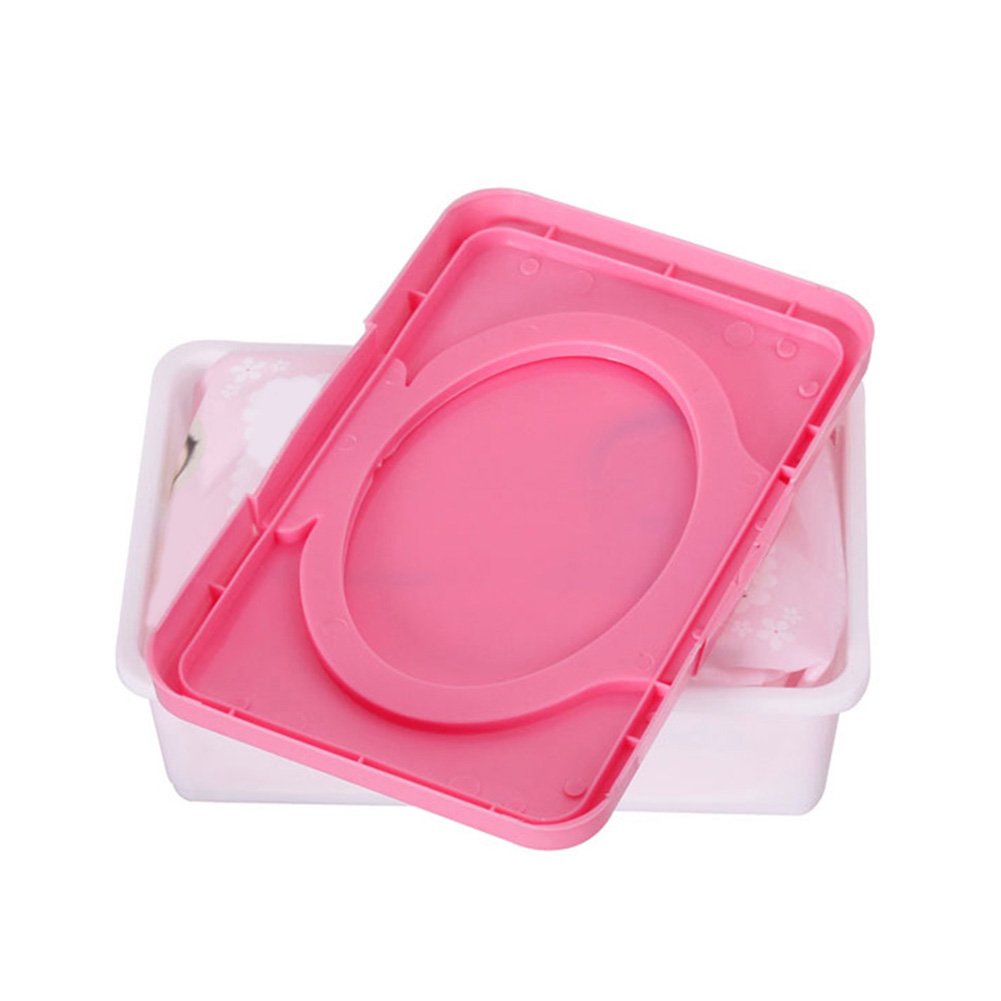 Baost Portable Wet Wipe Travel Cases Napkin Tissue Paper Storage Box Plastic Wipes Dispenser Case Baby Wipes Holder Refillable Container with Buckle Lid for Home Car Office Blue