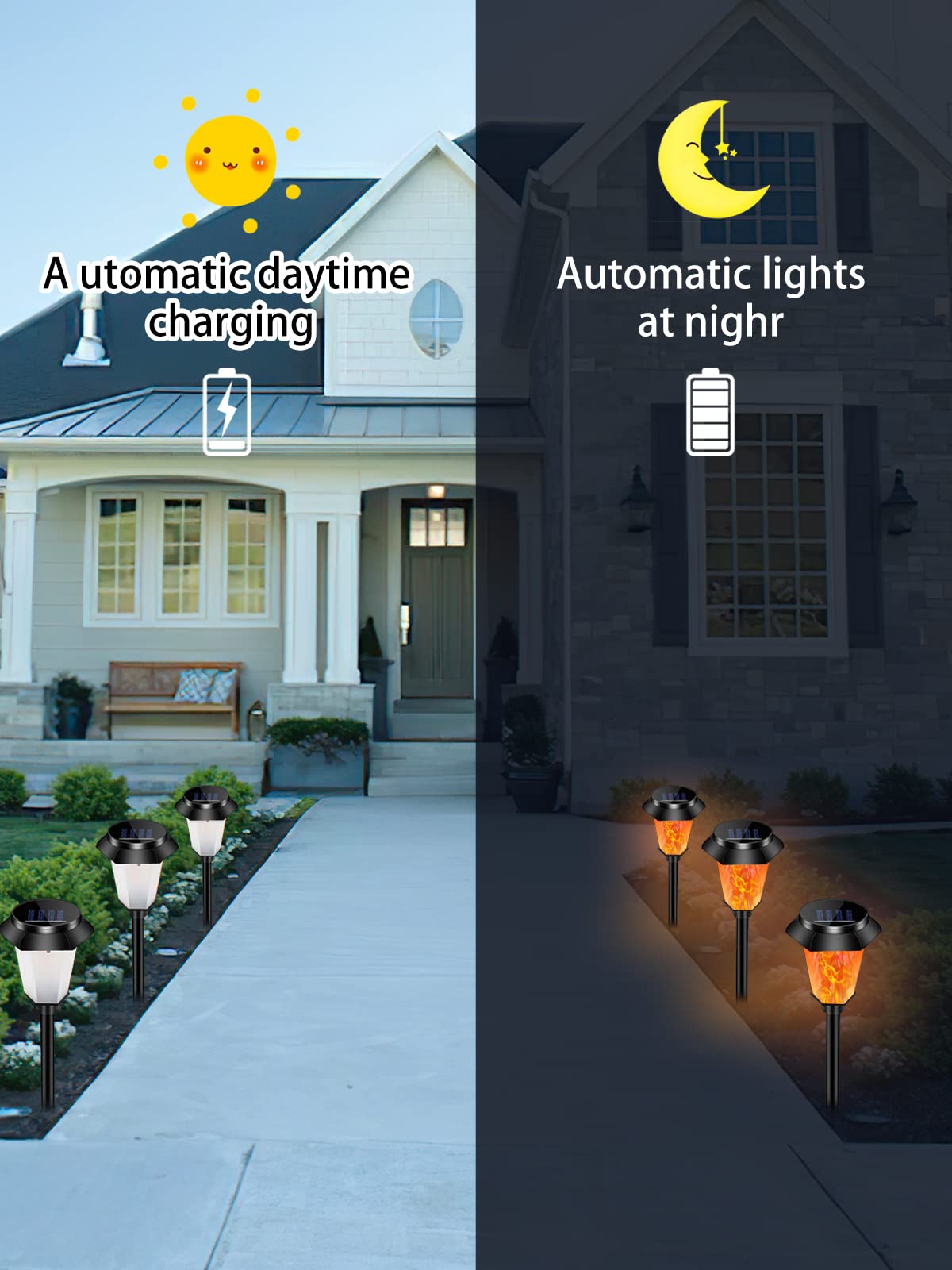 AveyLum Solar Flame Torch Light Outdoor Solar Flickering Dancing Flame Torch Lights Security Lights Landscape Lighting for Garden, PatioYard, Pathway Decoration(4 Pack)